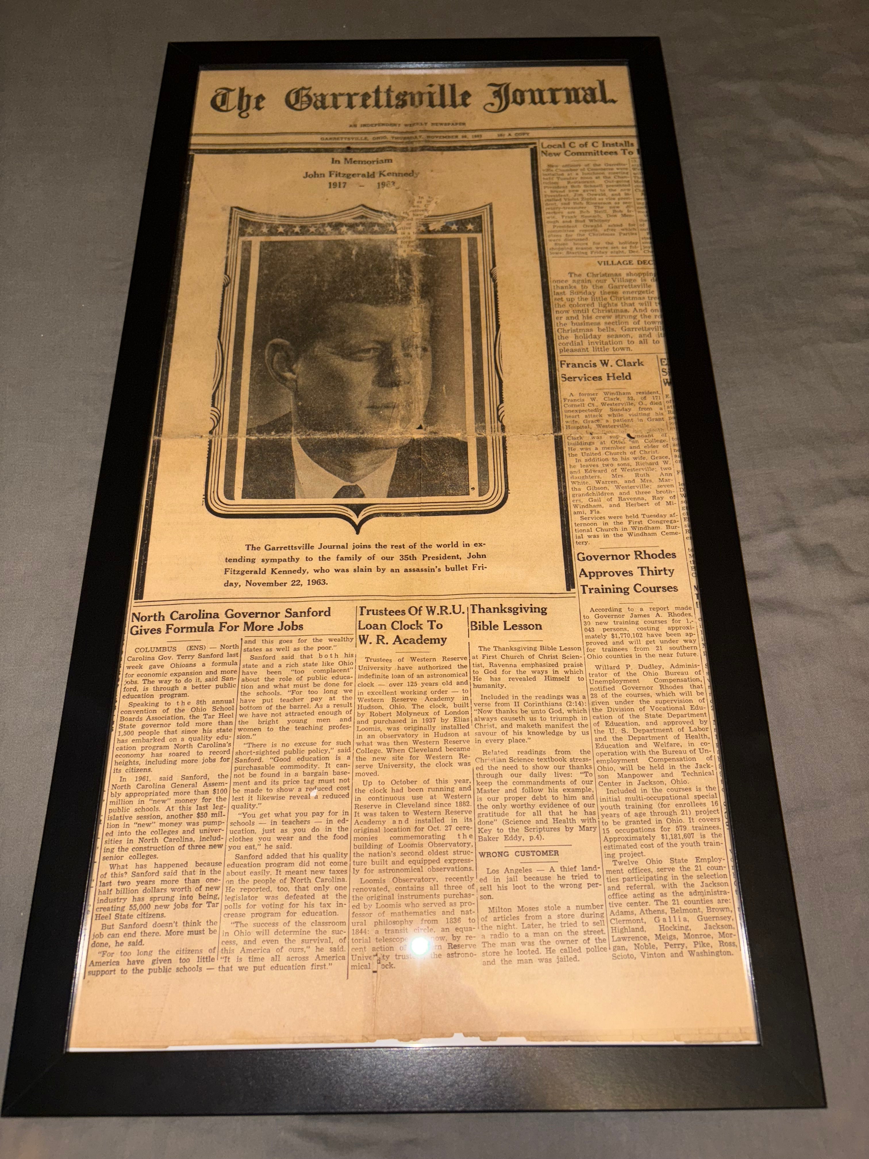 USED VINTAGE 1963 John F Kennedy Assassination Newspaper has wear and ...